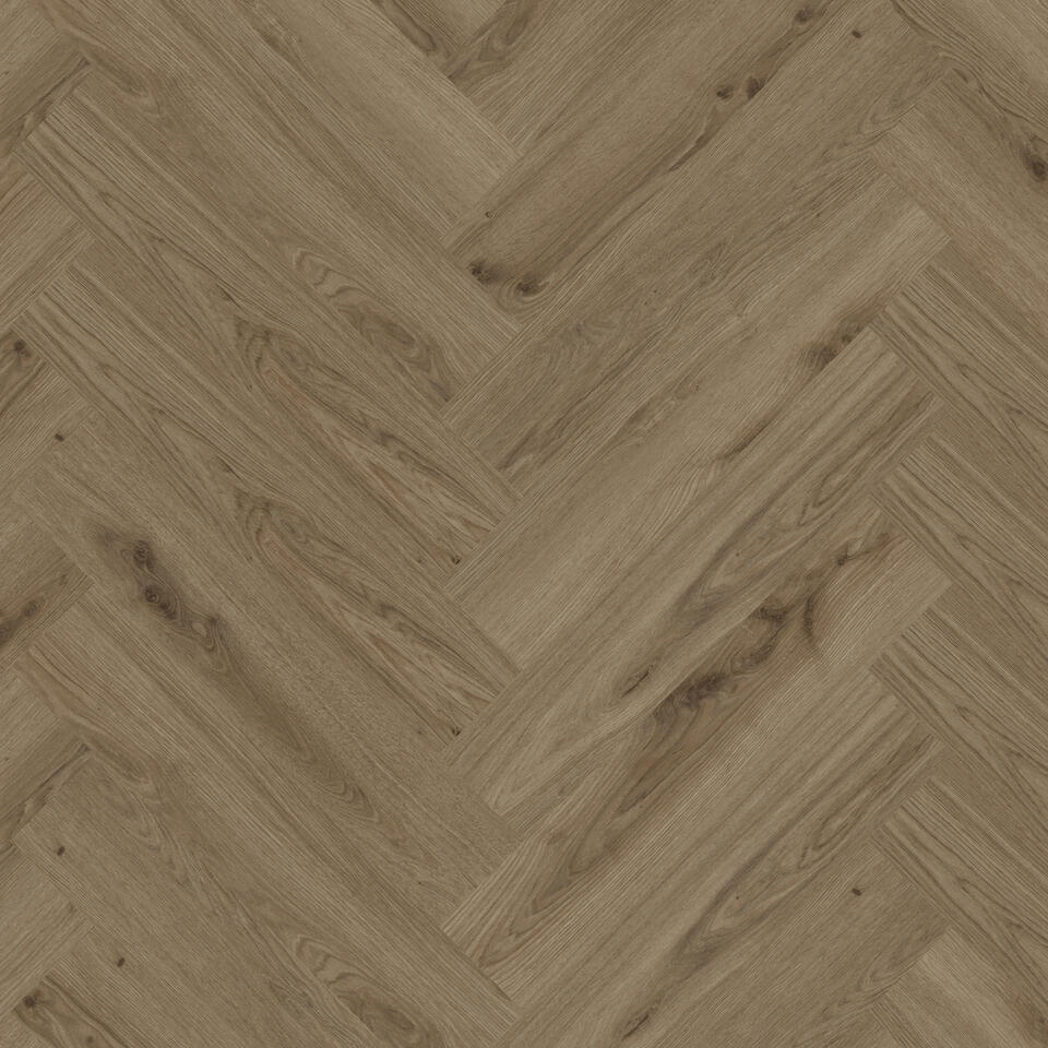 Delicate Oak WALNUT Rigid Herringbone Modular Vinyl