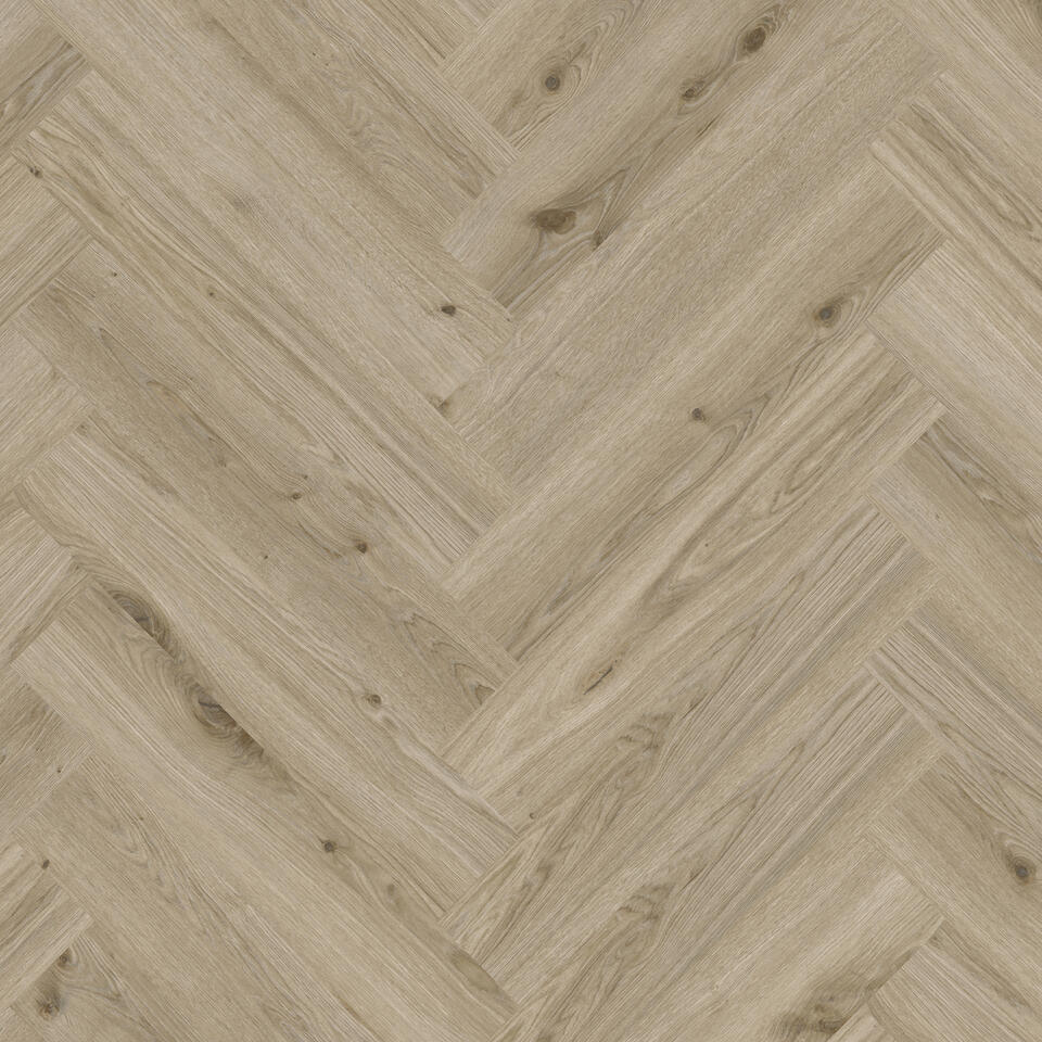Delicate Oak WARM GREY Herringbone Rigid Modular Vinyl